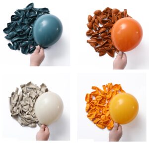 BALONAR Boho Sun Boys Balloon Garland, 155pcs Dusty Blue Orange Sand Gold for Baby Shower, Wild One Sunshine DIY Balloon Arch Kit (Jungle Theme)