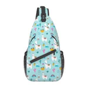 llama sling bag chest bag daypack crossbody sling backpack for travel sports running hiking