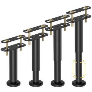 wlrrcwdttc 4 pcs adjustable height bed support legs 7.08-12.6 inch, bed frame center support legs for bed frame/bed center slat/furniture, heavy duty metal bed replacement legs bed slats support legs