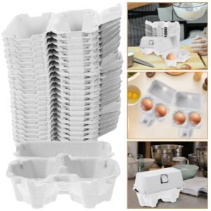 Alipis Paper Pulp Egg Cartons Blank 2 Count Egg Cartons, Protective Egg Case Family Farm Market Travel Egg Storage Containers, 24pcs