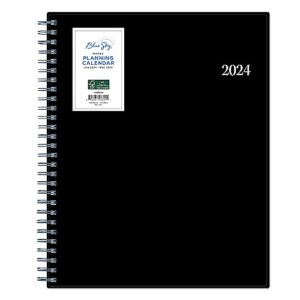 Blue Sky 2024 Weekly and Monthly Planner, January - December, 8” x 10.875”, Flexible Cover, Wirebound, Dainian (142998-24)