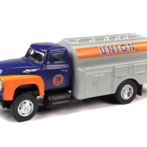 1954 Tanker Truck Dark Blue and Orange Union 76" 1/87 (HO) Scale Model by Classic Metal Works 30650