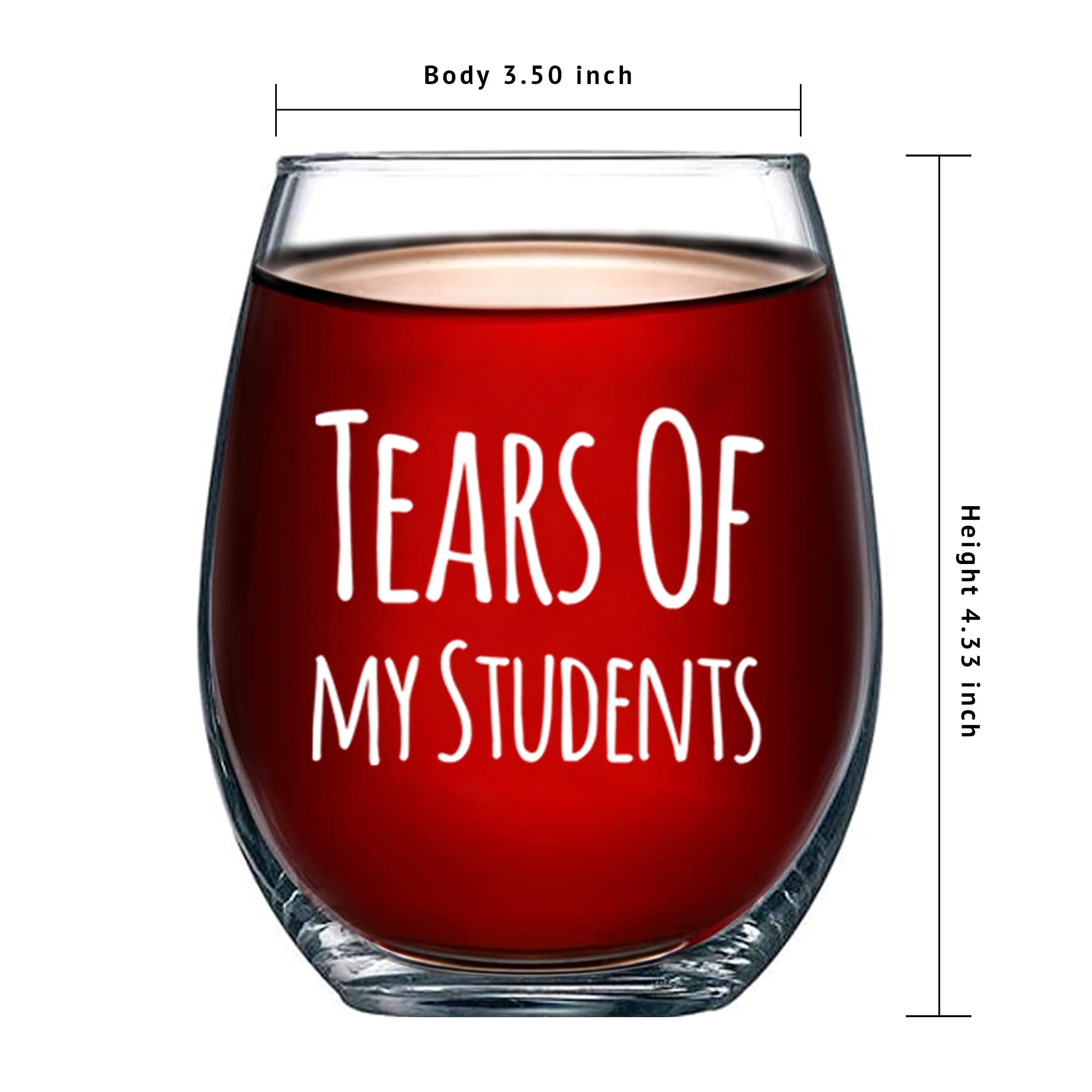 Panvola Tears of My Students Teacher Gifts Stemless Wine Glass Funny College Professor Graduation Gifts Teacher Appreciation Day From Student Drinkware (17 oz)