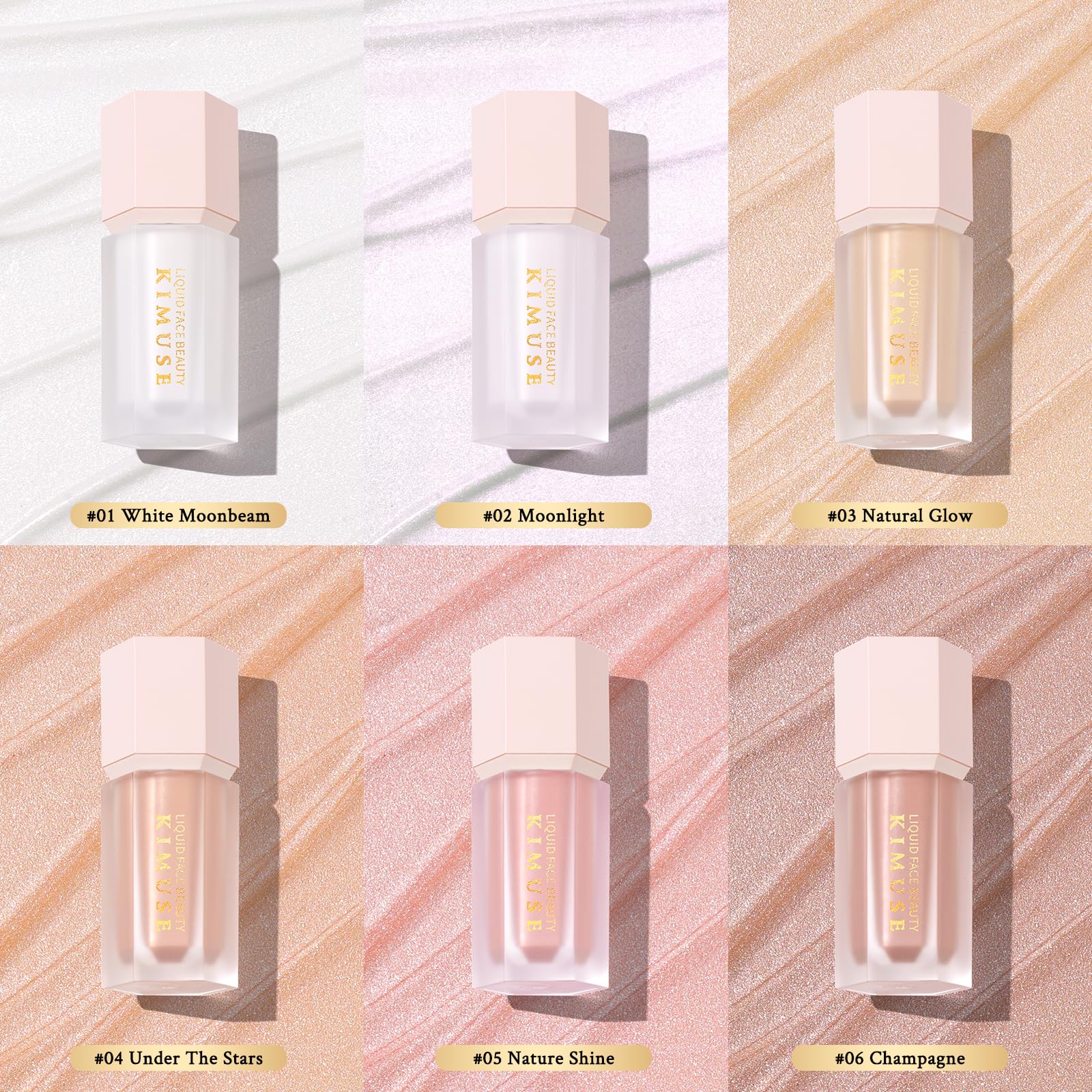 KIMUSE Soft Natural Glow Liquid Filter, Weightless, Long-Wearing, Smudge Proof, Natural-Looking, Dewy Finish, Glow Liquid Illuminator Makeup