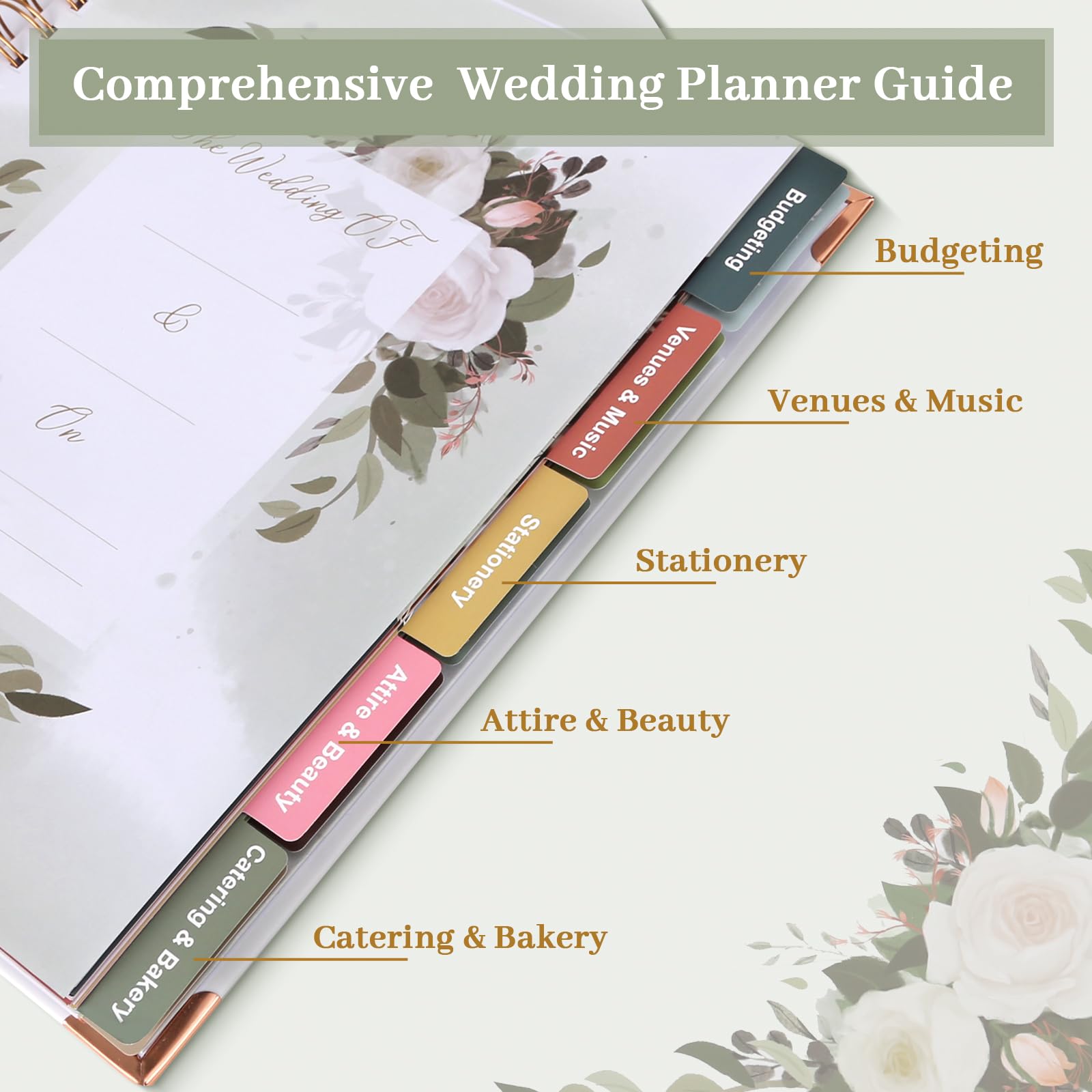 Wedding Planning Book and Organizer Set - Comprehensive Wedding Planner Book,Detailed Wedding Checklists - Perfect Engagement Gift for Bride and Groom - Includes Pen, Bookmark, Stickers & Gift Box