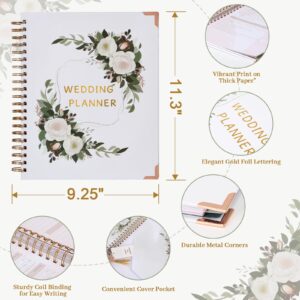 Wedding Planning Book and Organizer Set - Comprehensive Wedding Planner Book,Detailed Wedding Checklists - Perfect Engagement Gift for Bride and Groom - Includes Pen, Bookmark, Stickers & Gift Box