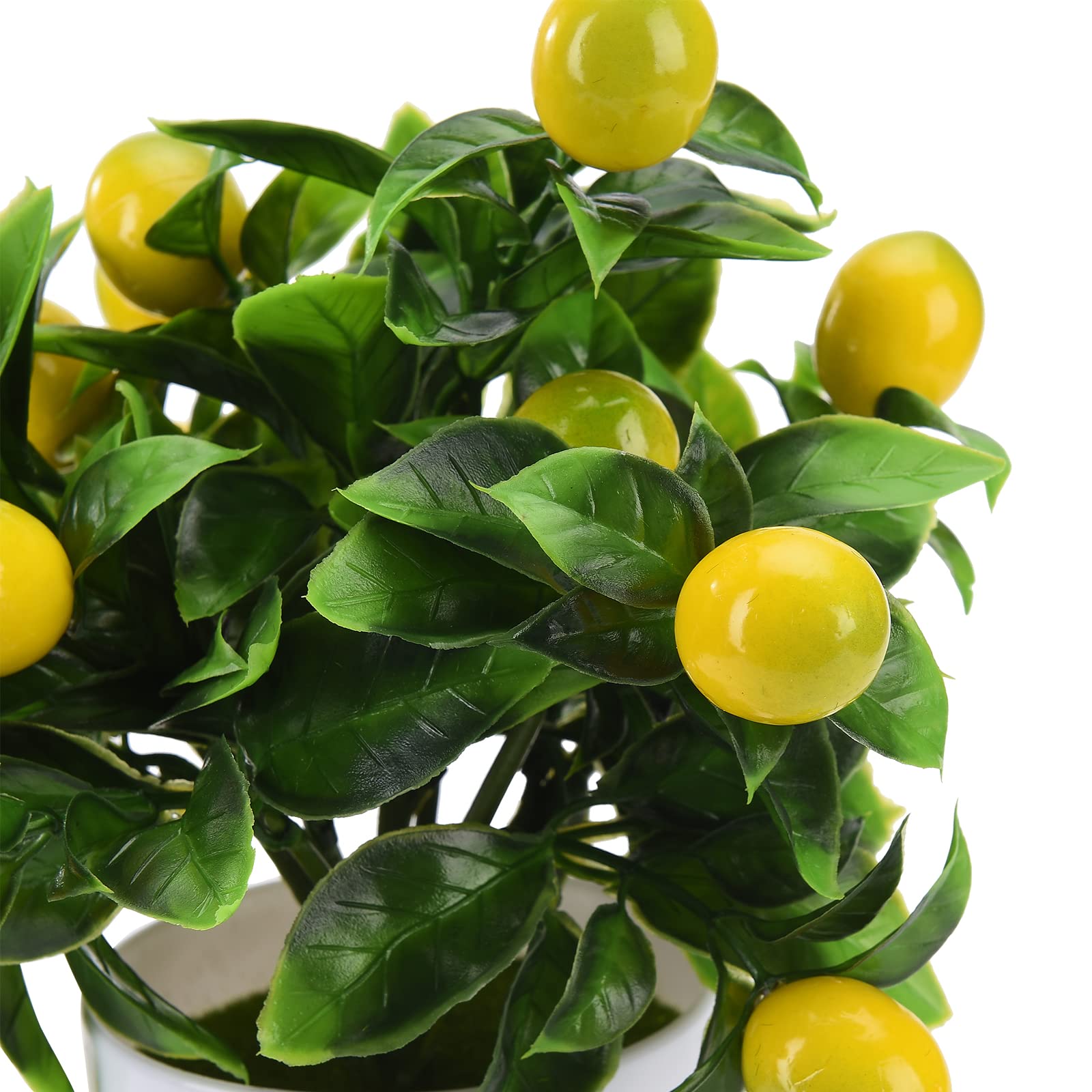 JUOPZKENN Artificial Plant Potted, Artificial Fruit Lemon Tree Plant Decor Faux Lemon Tree Topiary Fake Greenery for Home Office Table Decorations(#1)