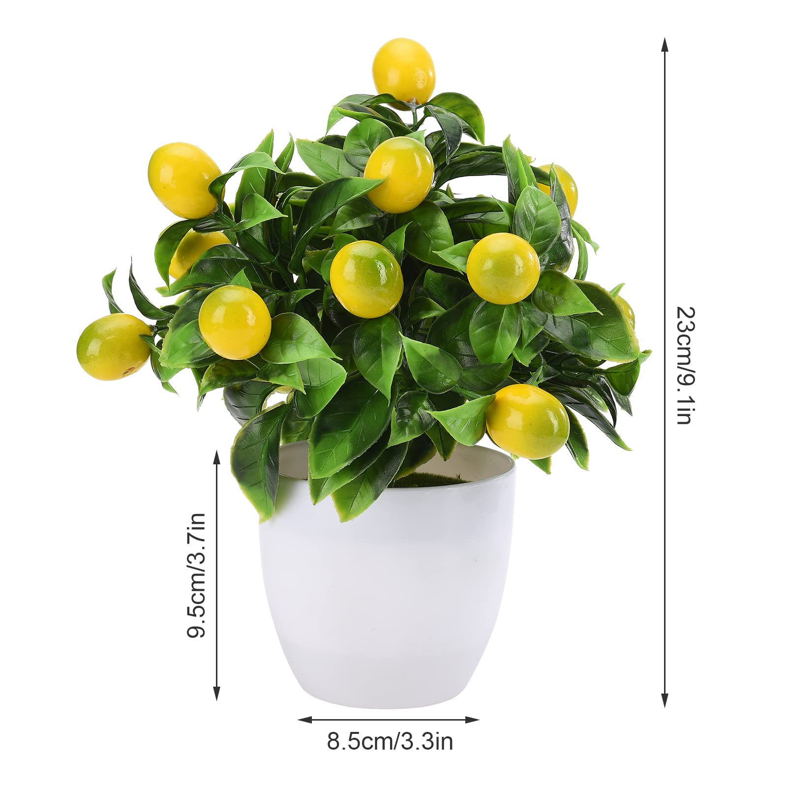 JUOPZKENN Artificial Plant Potted, Artificial Fruit Lemon Tree Plant Decor Faux Lemon Tree Topiary Fake Greenery for Home Office Table Decorations(#1)