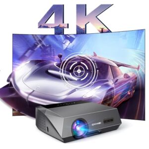 smart projector 4k with 5g wifi and bluetooth, 1200 ansi ultra bright daylight auto focus projectors with hdr10+ 6d auto keystone, 4k home theater video proyector for gaming movie business