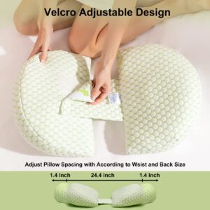 Pregnancy Pillows for Sleeping, Washable Maternity Pillow, Pregnancy Body Pillow Support for Back, Legs, Belly, Relieve of Pregnant Uncomfortable, Detachable and Adjustable Pillow Cover (Light Green)