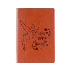 whlbhg tinker bell leather journal notebook tinker bell lover gift think happy thoughts pixie fairy tale fans inspired gift for friends sisters (think happy thoughts)