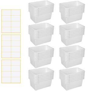 outus 36 pack white plastic storage bins bulk cubby storage bins classroom book bins storage organizer containers for classroom library preschool office home toys books organizing