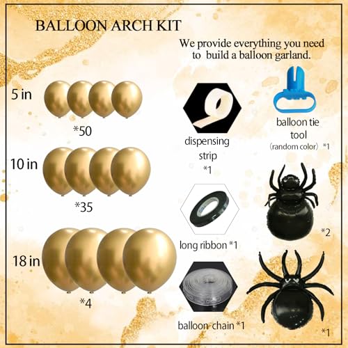 INFLORAL Metallic Gold Balloon Arch Kit Different Sizes 18 10 5 Inch Shiny Chrome Gold Latex Balloons for Graduation Baby Shower Birthday Party Decorations