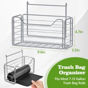 Beinline Pull Out Trash Can Under Cabinet with Removable Front Basket for Garbage Bag Storage, Cabinet Trash Can Pull Out Kit, Under Sink Trash Can Pull Out for 7-11 Gallon Trash Can(Not Include Can)