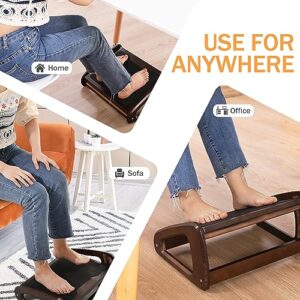 TYYIHUA Adjustable Under Desk Footrest, Ergonomic Foot Rest for Under Desk with 3 Height Position, Wooden Foot Stool Under Desk with Anti-Slip Surface, Foot Stool for Home Office