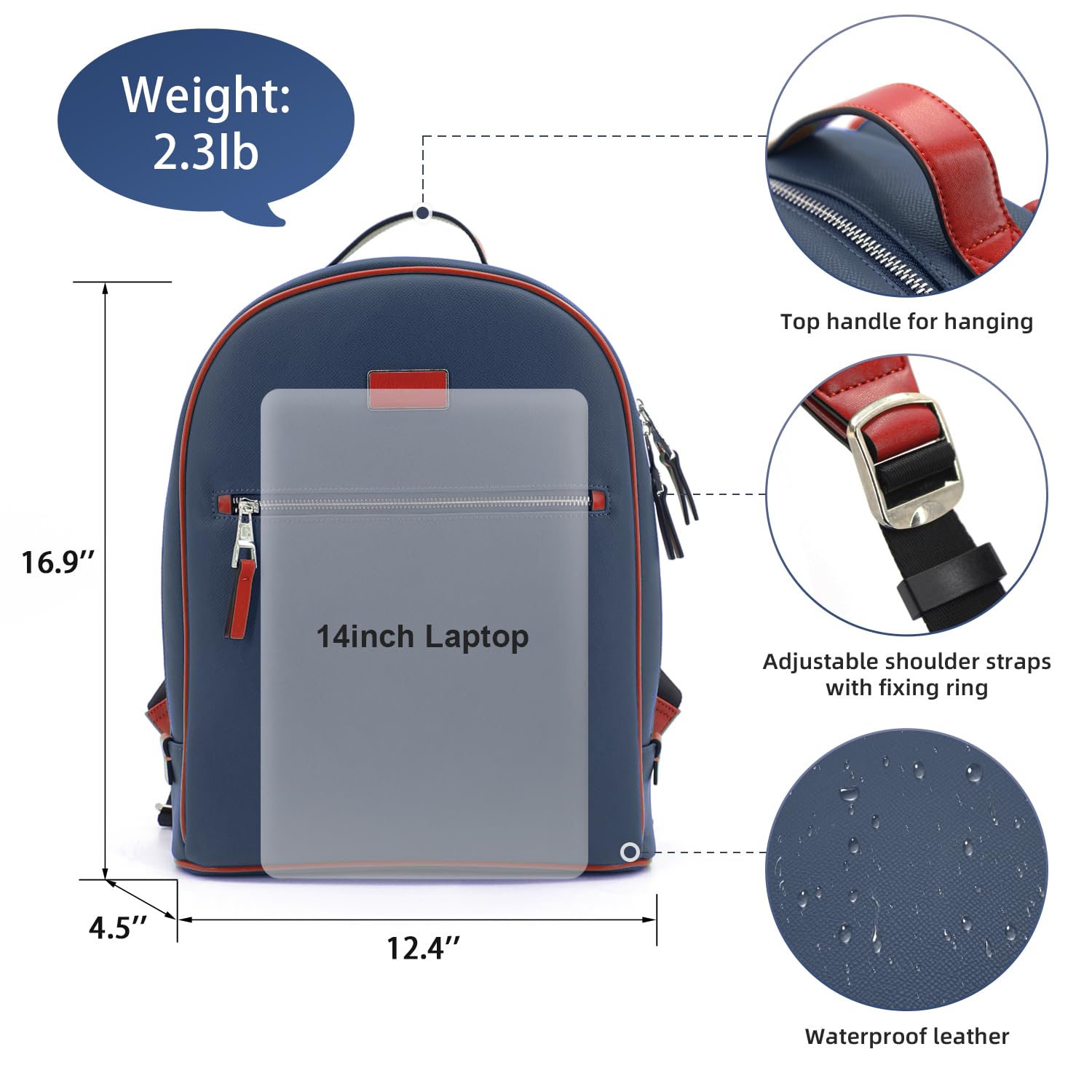 LAPOLAR Laptop Backpack, 15.6 inch Business Travel Backpack for Men Women, Professional Computer Bag Work Casual Backpack