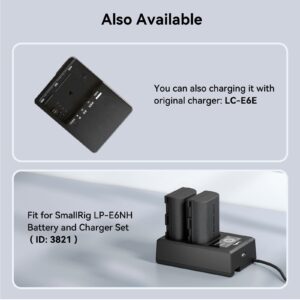 SmallRig LP-E6NH 2400mAh Camera Replacement Battery for Canon R5, R6, R7, USB-C 2.5H Fast Charging Camera Battery for R6 Mark II, R, R5 C, 5D II/III/IV, 6D, 6D II, 7D, 7D II, 60D, 70D, 80D, 90D - 4264