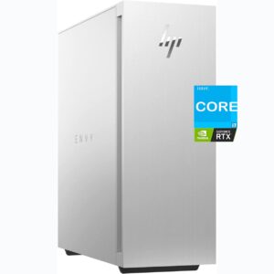 hp envy desktop computer, 12th intel i7-12700 processor (12 cores), geforce rtx 3060 ti 8g, 32gb ram, 512gb ssd+ 1tb hdd, windows 11 pro, displayport thunderbolt usb-c, ethernet, silver, pcm