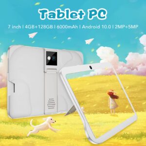 Tablet, 4G 128G 100‑240V 7in Kids Tablet IPS HD Screen for Gaming (White)