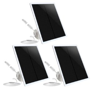 3-pack solar panel charger fit for eufycam 2c/2c pro/e40/e20/2/2 pro/e camera micro usb & type c port charging 10ft cable wall mount weatherproof