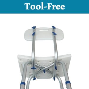 Bumjazz Shower Chair - Shower Stool - Heavy Duty Shower Chair for Inside Shower - Tool-Free Assembly - Shower Bench & Seat