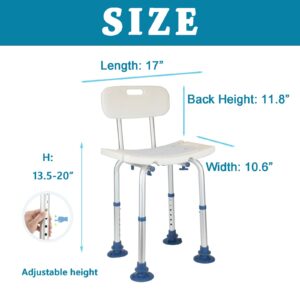 Bumjazz Shower Chair - Shower Stool - Heavy Duty Shower Chair for Inside Shower - Tool-Free Assembly - Shower Bench & Seat