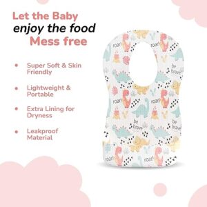 POUATU Premium Baby Disposable Bibs - Mess-Free Feeding and Easy Cleanup - 5 Packs of 20 (100 Count)