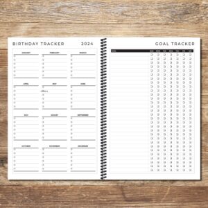 2024-2025 Monthly Planner, 7"x10", 100lb Cover, Spiral Bound, 2 Year Calendar Great For Home, Office & School Scheduling