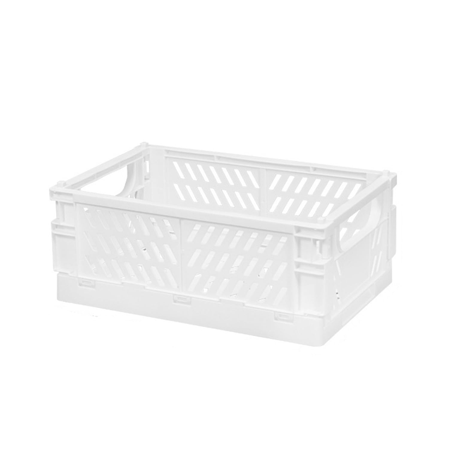 NIOIPXA Multi-purpose Collapsible Plastic Storage Basket, Household Basket for Daily Storage and Organization (White)