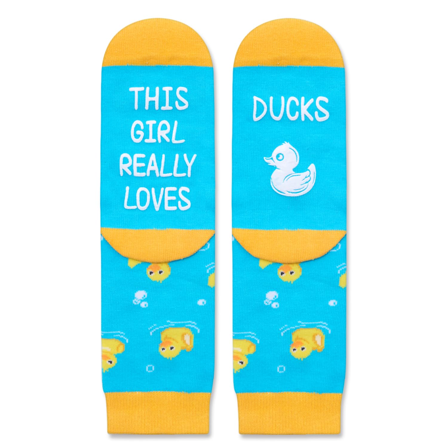 Zmart Cute Duck Socks Teen Girls Cute Rubber Duck Socks Kids, Funny Rubber Duck Gifts Duck Lover Gifts 7-10 Years