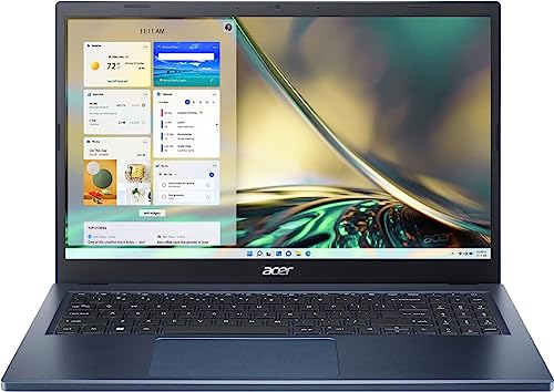 acer Aspire 3 Laptop | 15.6" Full HD IPS Touch Display | AMD Ryzen 5 7520U Quad-Core Processor | AMD Radeon Graphics | 8GB LPDDR5 | 512GB NVMe SSD | Wi-Fi 6 | Windows 11 Home Steam Blue