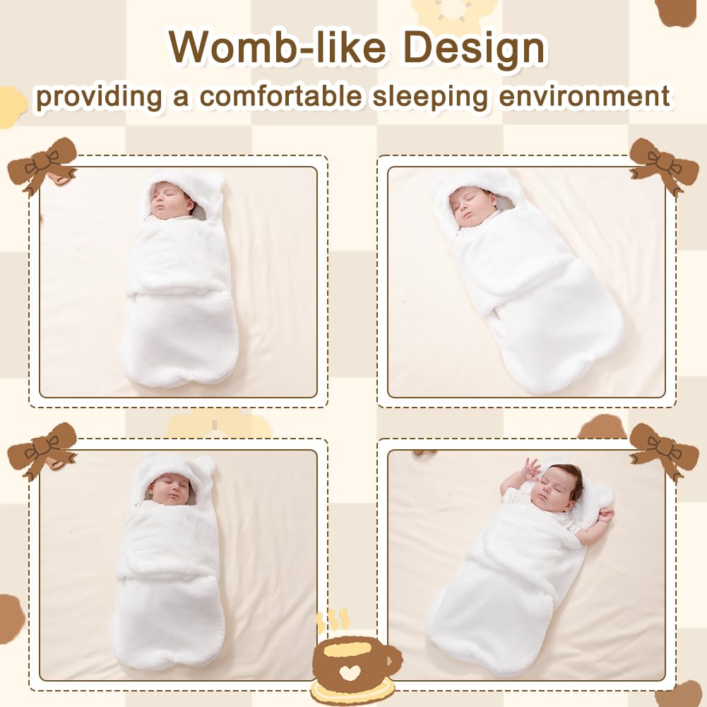 AiWMGL Baby Winter Fleece Swaddle Blanket 0-3 Months Boys Girls Warm Adjustable Newborn Swaddling Wrap Soft Plush Sleeping Sacks