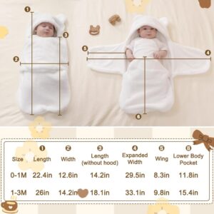 AiWMGL Baby Winter Fleece Swaddle Blanket 0-3 Months Boys Girls Warm Adjustable Newborn Swaddling Wrap Soft Plush Sleeping Sacks