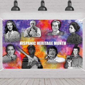 hispanic heritage month backdrop hispanic heritage decorations world flag banner famous hispanic latino spanish people for home office photography background board wall hanging sign photo