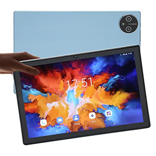 2 in 1 Tablet, 10.1 Inch Tablet US Plug 100‑240V RGB Mouse 4G LTE 512GB Expandable 5G WiFi 8800mAh for Entertainment (Blue)