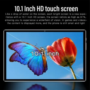 2 in 1 Tablet, 10.1 Inch Android 12 Tablet with Keyboard, 8GB RAM 256GB ROM, Octa Core Processor, FHD Touchscreen 8+16MP Dual Camera, WiFi, BT 5.0, 4G Network, 7000mAh Battery (US Plug)