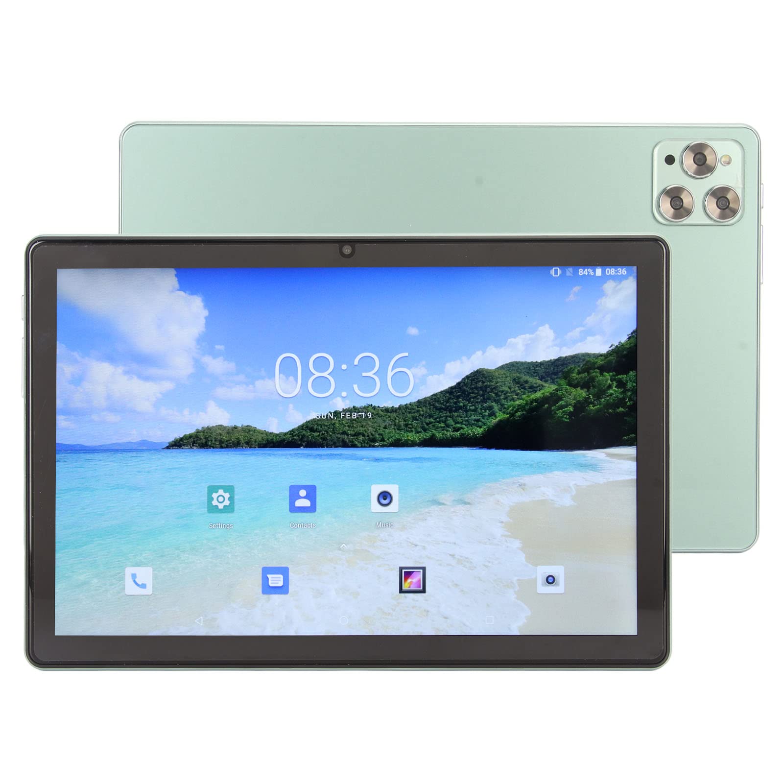 CUIFATI 10.1 Inch 2 in 1 Tablet 8GB RAM 256GB ROM Octa Core CPU 5G WiFi 4G LTE 1960x1080 Resolution 8MP Front 16MP Rear Dual Camera Tablet with Case Keyboard,Green (US Plug 110‑240V)