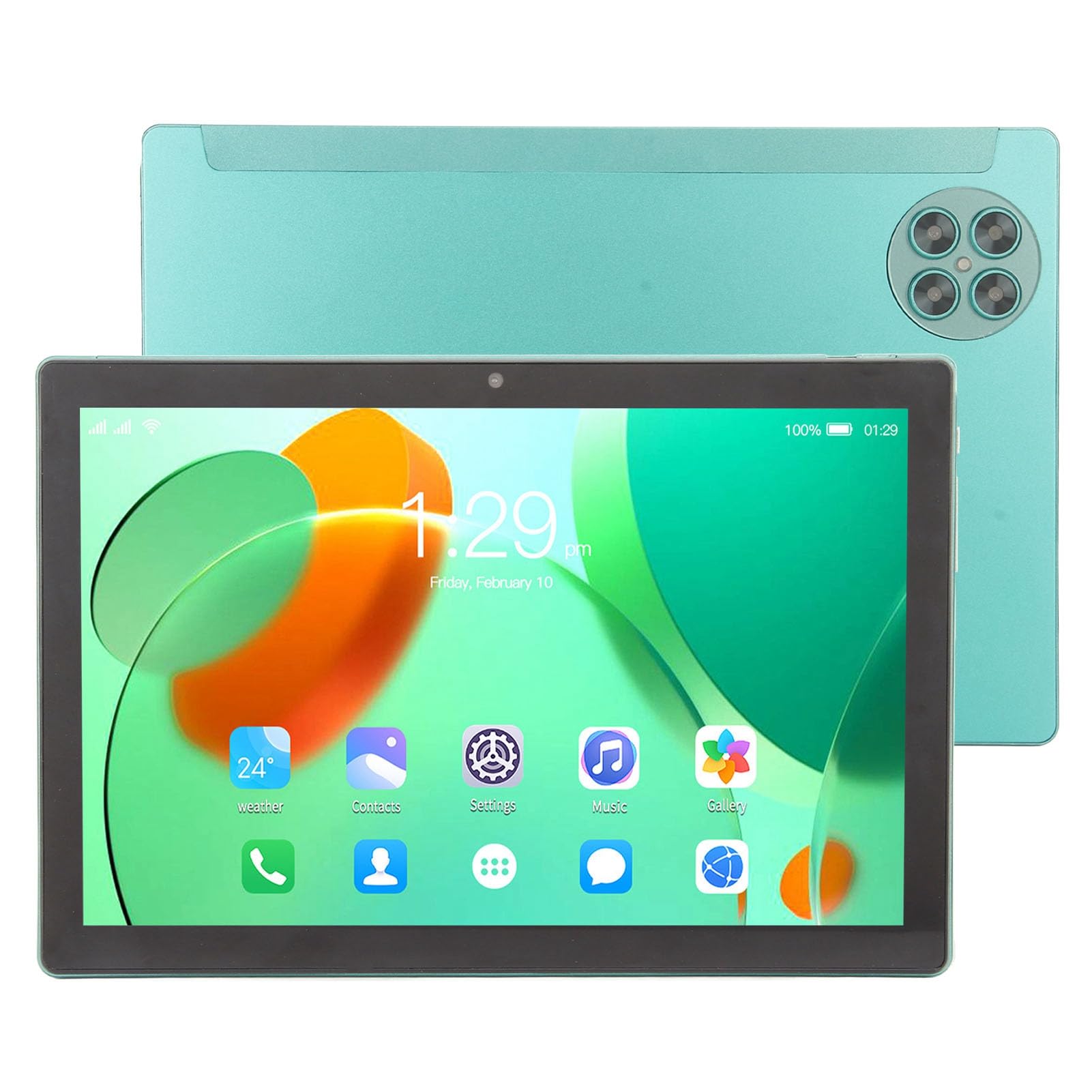 CUIFATI 2 in 1 Tablet 10.1 Inch Octa Core Processor FHD Screen 8GB RAM 256GB ROM 5G WiFi Support 4G Network Fast Charging Tablet with Keyboard,Green (US Plug)