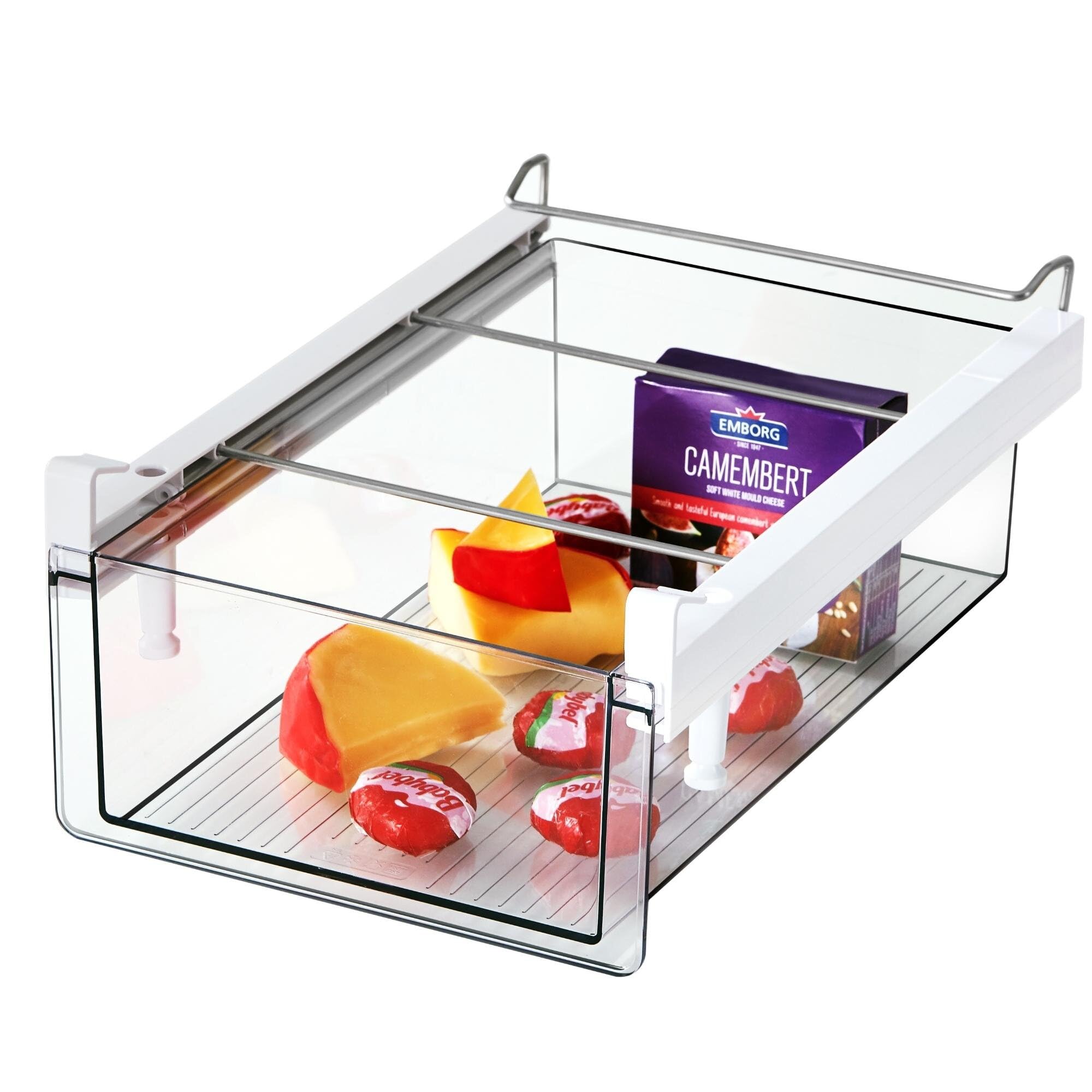 vacane Upgradation Refrigerator Drawers XL,Fridge Drawer With Handle Pull Out Fridge Bins Organizer, Extra-Long/Stretch 20",Extra-Deep Storage Cheese, Deli Meat, Drinks, Fruit, Vegetable