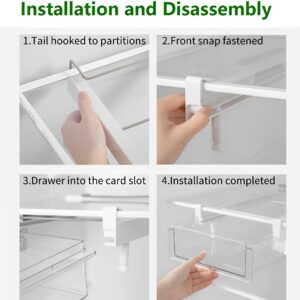 vacane Upgradation Refrigerator Drawers XL,Fridge Drawer With Handle Pull Out Fridge Bins Organizer, Extra-Long/Stretch 20",Extra-Deep Storage Cheese, Deli Meat, Drinks, Fruit, Vegetable