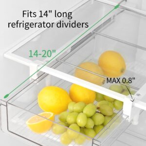 vacane Upgradation Refrigerator Drawers XL,Fridge Drawer With Handle Pull Out Fridge Bins Organizer, Extra-Long/Stretch 20",Extra-Deep Storage Cheese, Deli Meat, Drinks, Fruit, Vegetable