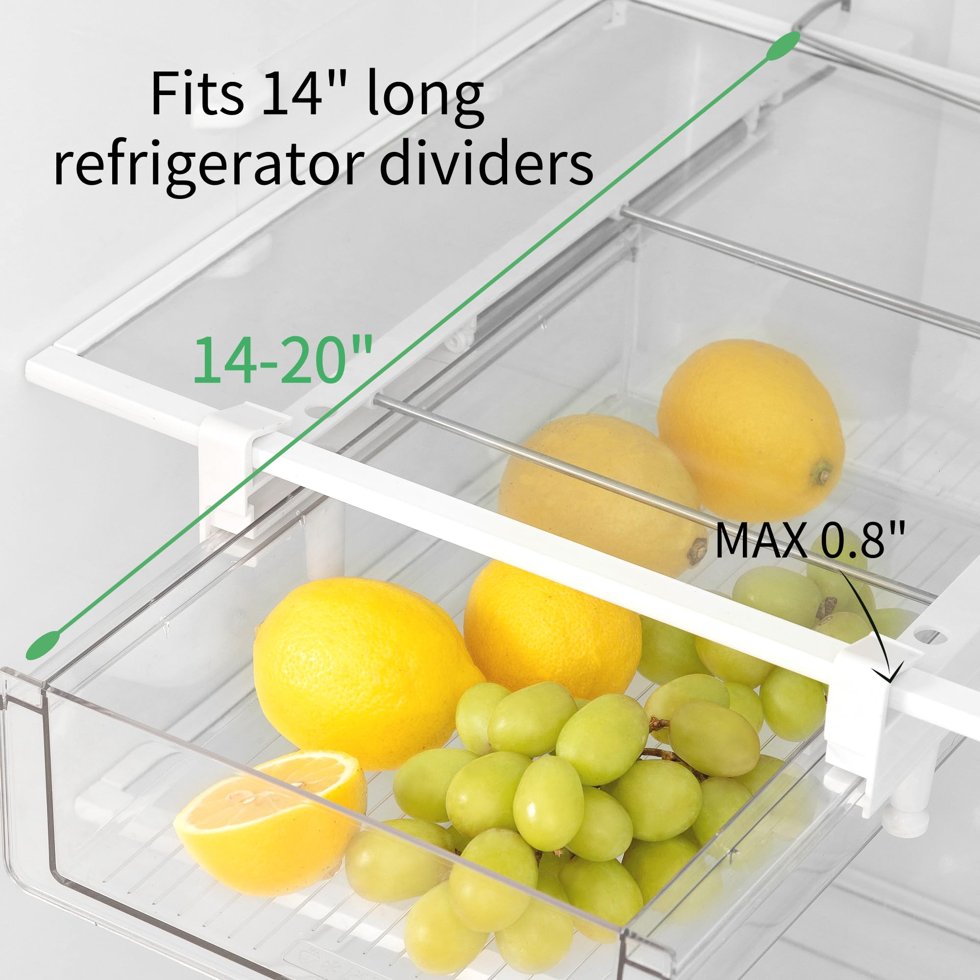 vacane Upgradation Refrigerator Drawers XL,Fridge Drawer With Handle Pull Out Fridge Bins Organizer, Extra-Long/Stretch 20",Extra-Deep Storage Cheese, Deli Meat, Drinks, Fruit, Vegetable