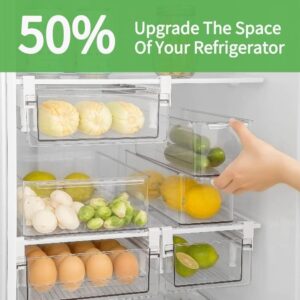 vacane Upgradation Refrigerator Drawers XL,Fridge Drawer With Handle Pull Out Fridge Bins Organizer, Extra-Long/Stretch 20",Extra-Deep Storage Cheese, Deli Meat, Drinks, Fruit, Vegetable