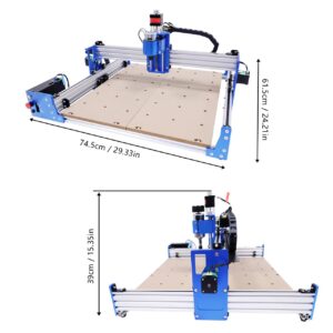 CNC Router Machine, 100 W Desktop CNC Machine Working Area 400 X 400 X 83mm Industrial-Grade Chip and 75W High-Power Spindle Motor Rotation Speed 6000rpm for Woodworking