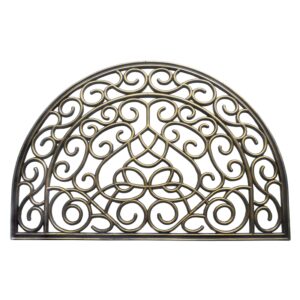 rugsmith gold moulded vines half-round rubber doormat, 24"x36"