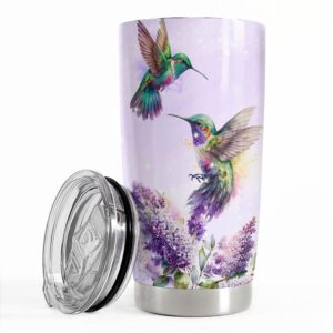 sandjest hummingbird tumbler 20oz humingbird gifts for women girl stainless steel insulated tumblers coffee travel mug cup gift for birthday christmas