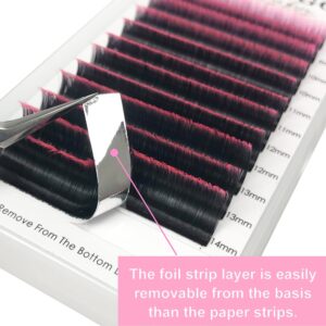 New Colored Easy Fan Ombre Lash Extensions, 8-14mm Mixed Colored Lashes Black Ombre Pink Colored Eyelash Extensions 0.07mm C Curl Self Fanning Volume Lash Extensions 2D-20D Colored Lashes.