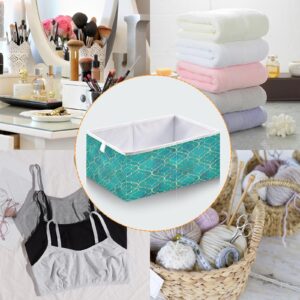 SDMKA Cube Storage Bin Moroccan Texture Fabric Storage Cubes Foldable Storage Baskets Collapsible Cube for Shelf Closet Home Organizers, 11 Inch