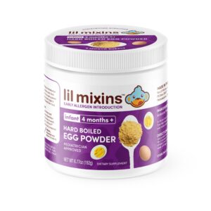 lil mixins early allergen introduction mix-ins, hard boiled egg | baby stage 1-3, for ages 4-12 mo., 8.5 oz jar, 4 month supply