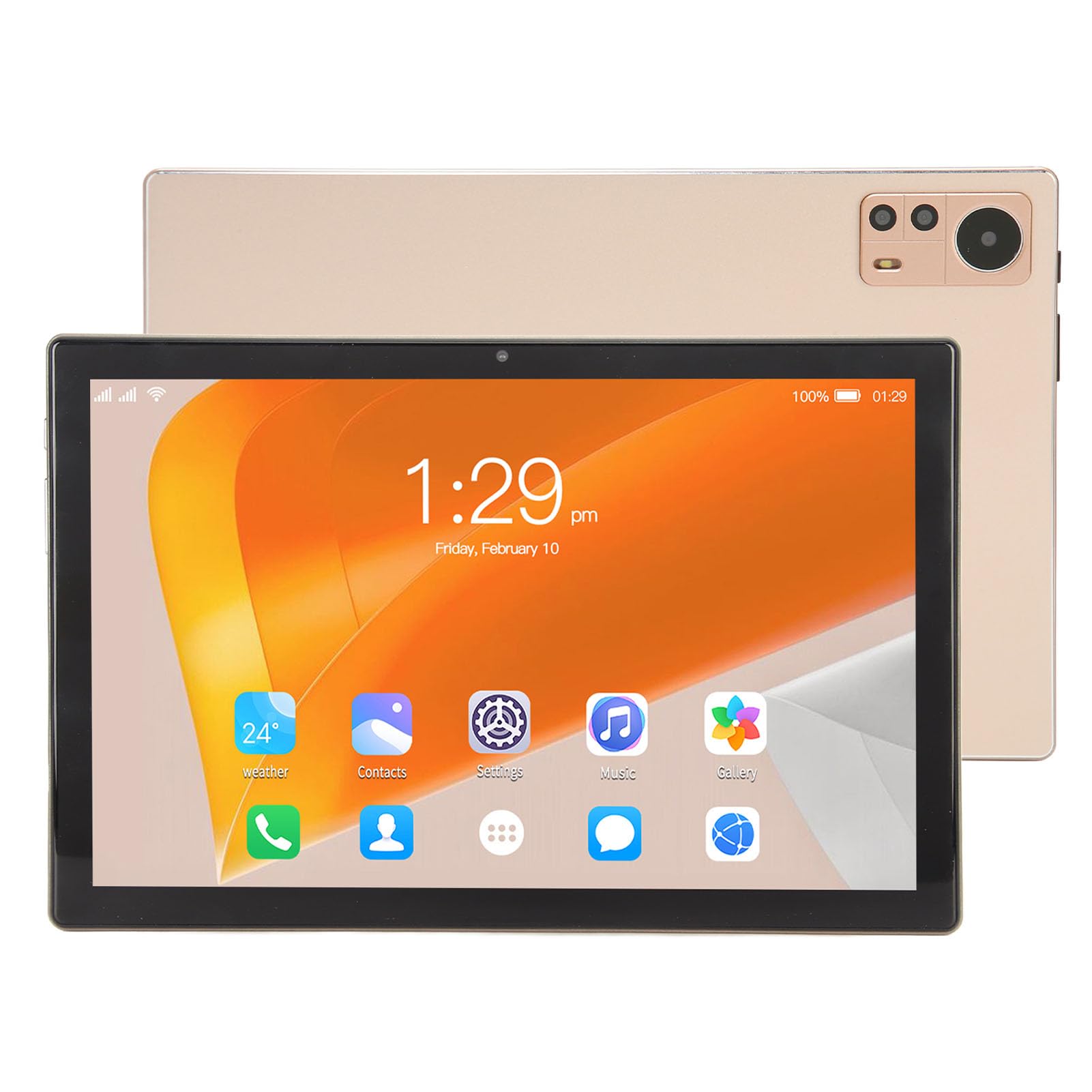 10.1Inch Tablet, 1960x1080 HD Screen 8GB RAM 256GB ROM Front 8MP Rear 16MP Camera Supports 5G Net WiFi BT GPS, PC Tablet for Android 12.0 (US Plug)